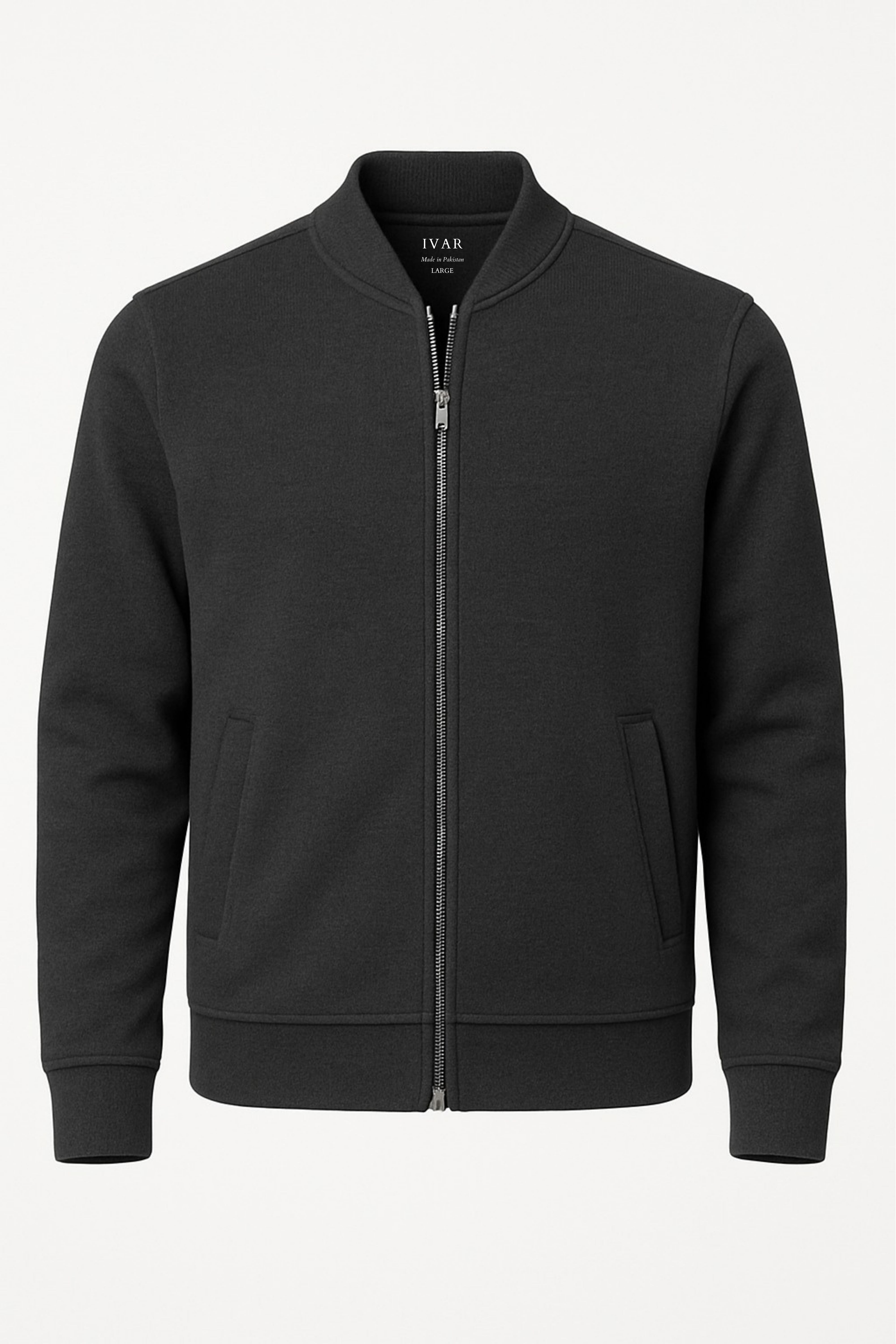 IVAR® Charcoal Striped Knit Zipper