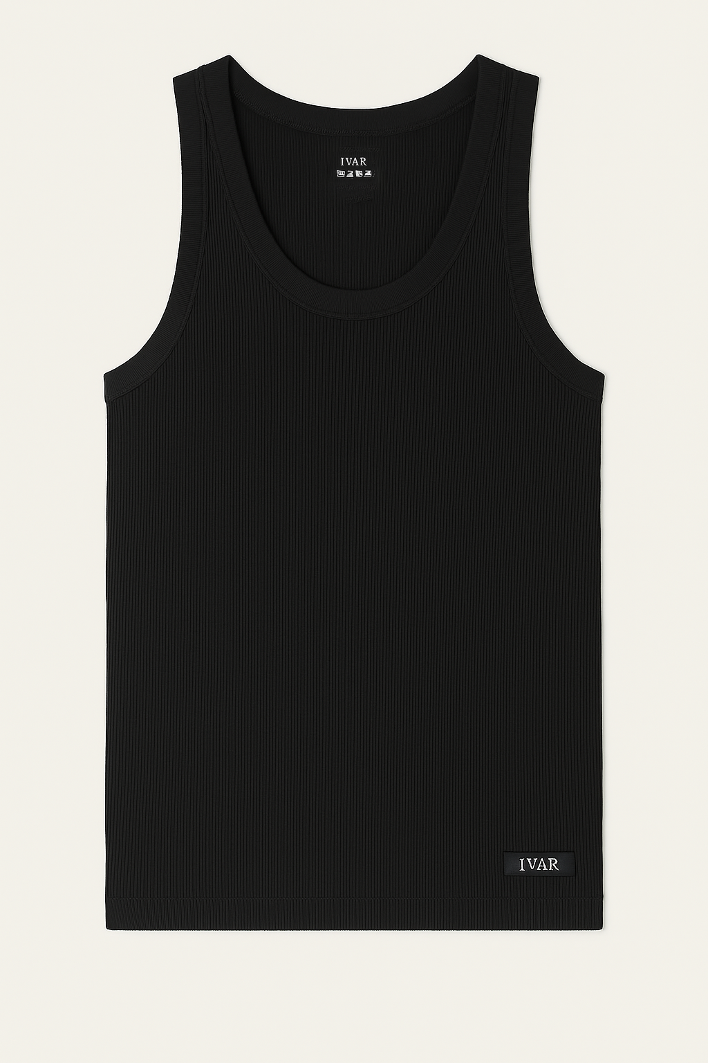 Black Ribbed Vest (100% Combed Cotton)